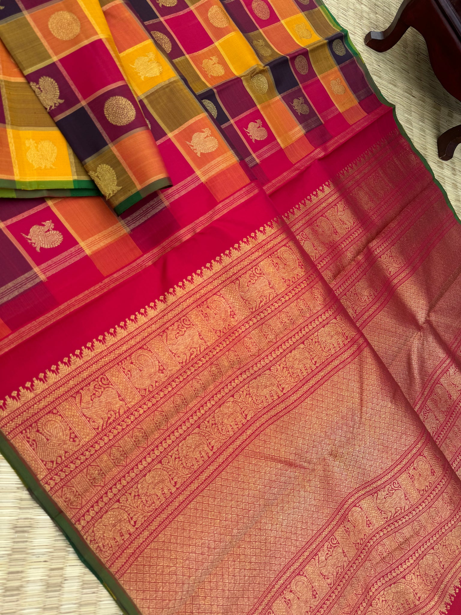 Paalum palamum kattam on Kanchivaram - – Chettinad Handloom