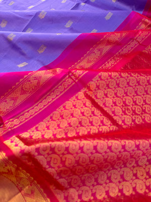 Korvai Silk Cottons - december poo and rani pink – Chettinad Handloom