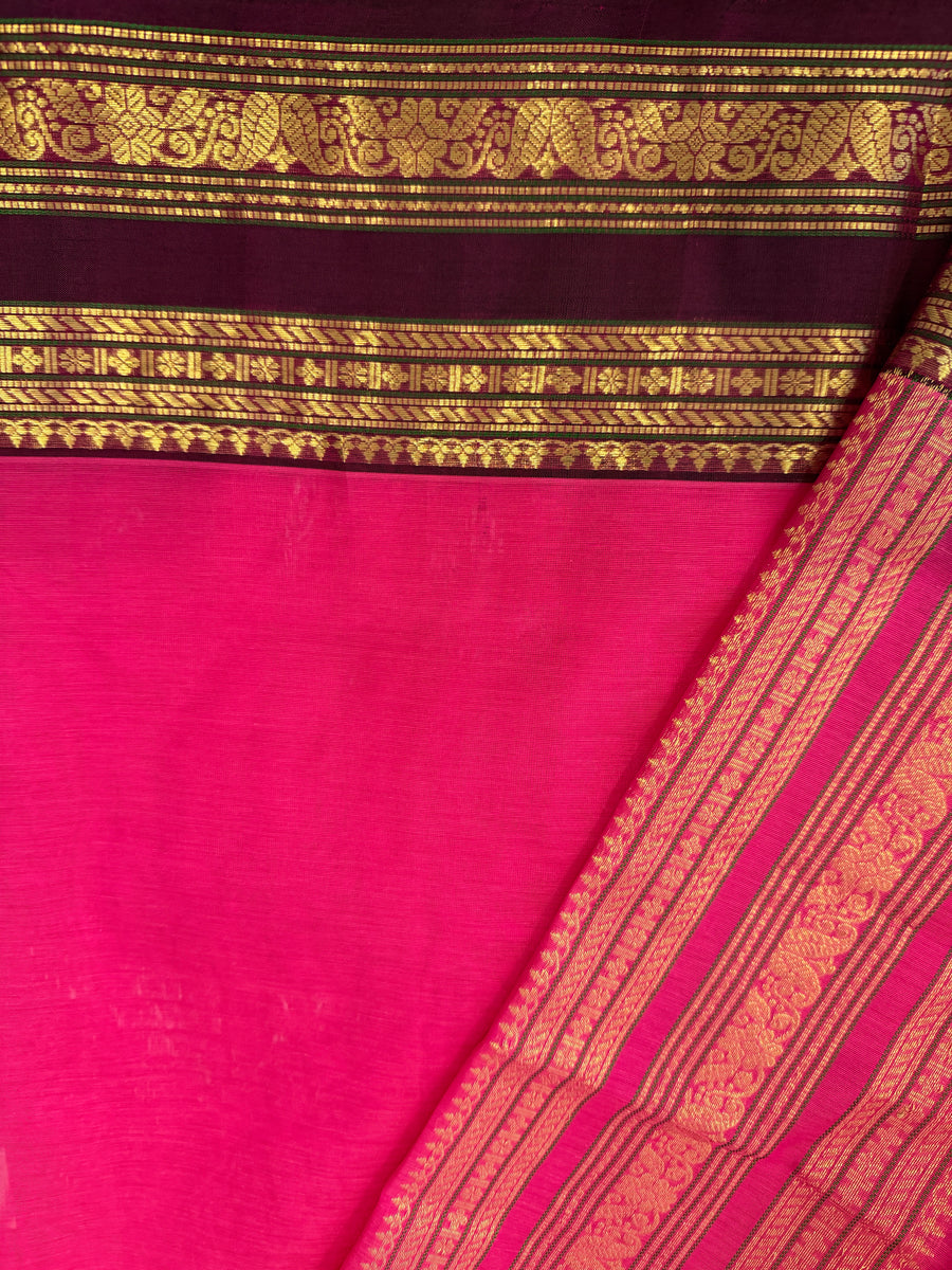 Aayiram Buttas Silk Cotton - rani pink pluse buttas all over ...